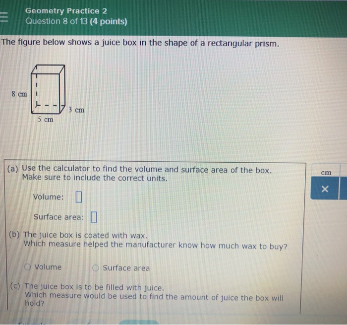 Solved Geometry Practice 2 Question 8 of 13 (4 points) The | Chegg.com