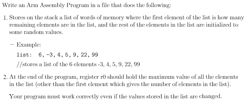 Solved Write an Arm Assembly Program in a file that does the | Chegg.com