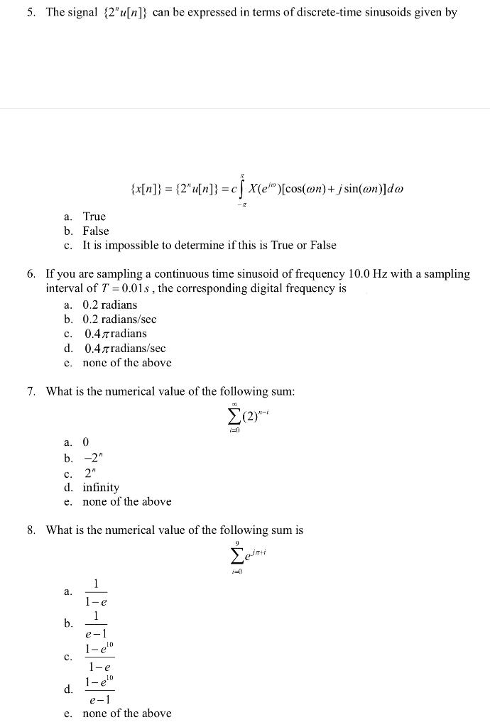 Solved 5. The signal {2nu[n]} can be expressed in terms of | Chegg.com