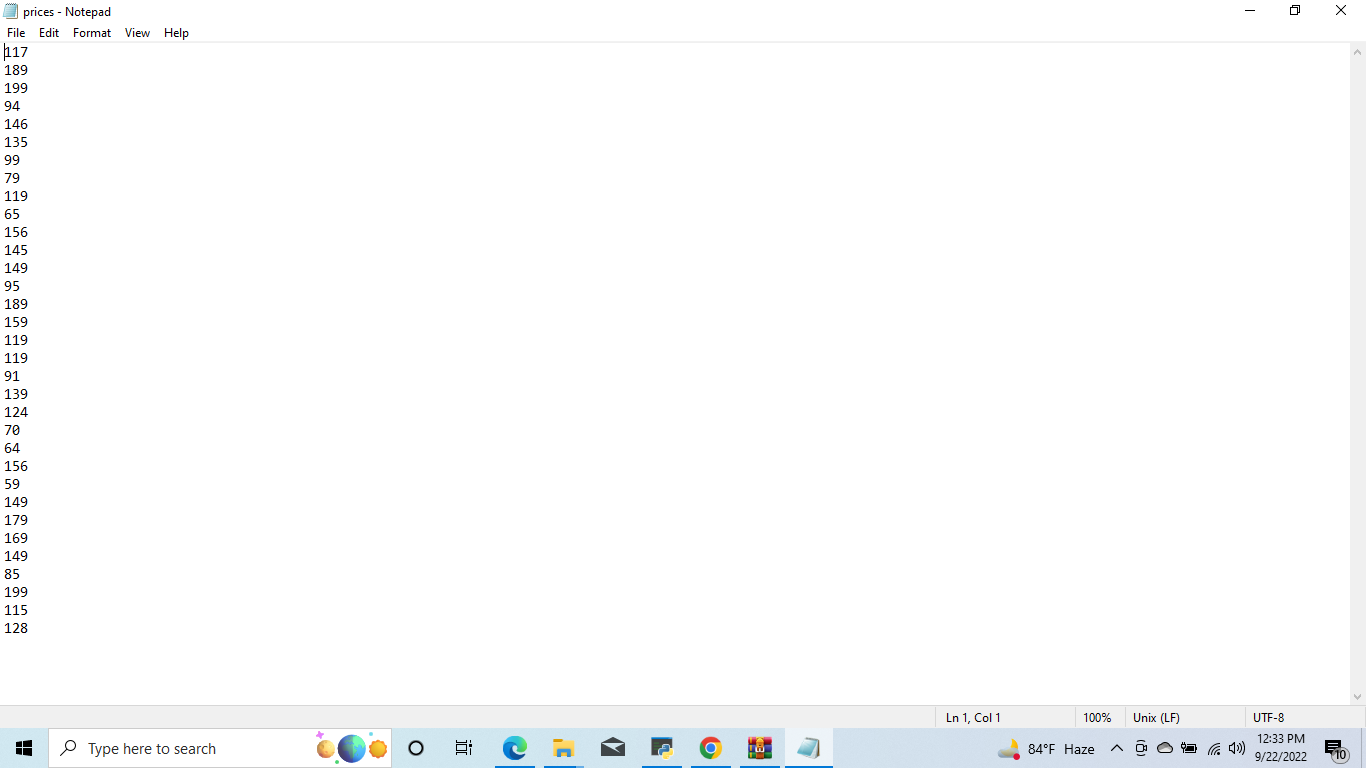 Solved #### Example Runs Cheapest item: $59.00 Average price | Chegg.com