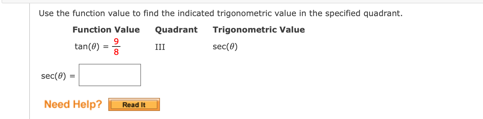 Solved Use the function value to find the indicated | Chegg.com