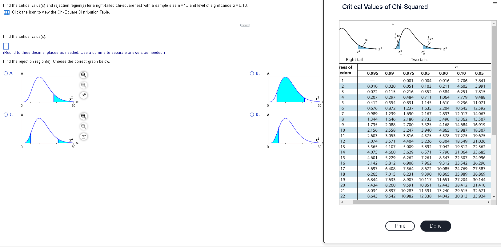 Solved Find the critical value(s) and rejection region(s) | Chegg.com
