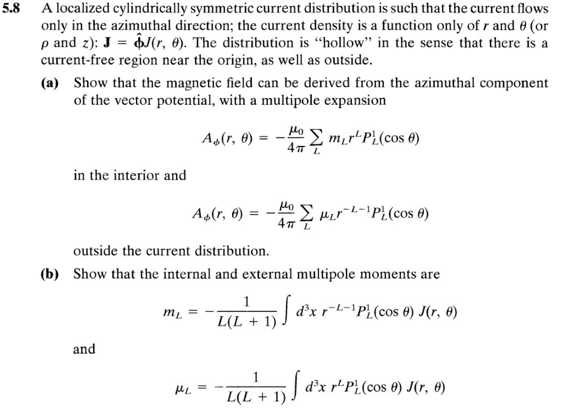 Solved A Localized Cylindrically Symmetric Current