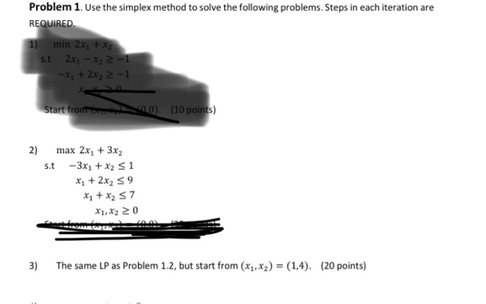 Solved Problem 1. Use the simplex method to solve the | Chegg.com