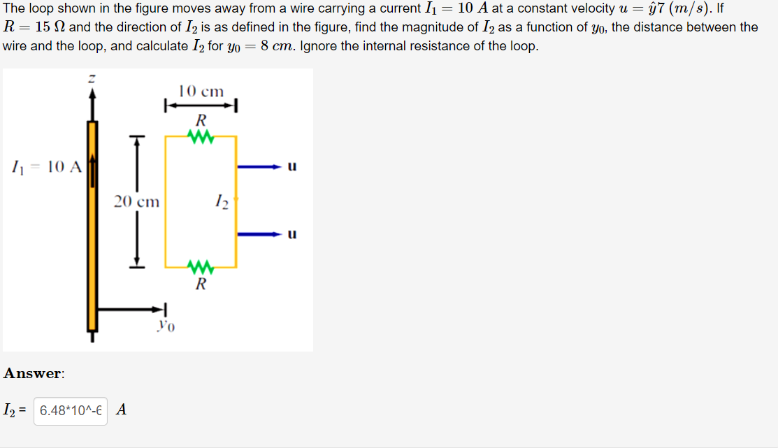 Solved The loop shown in the figure moves away from a wire | Chegg.com