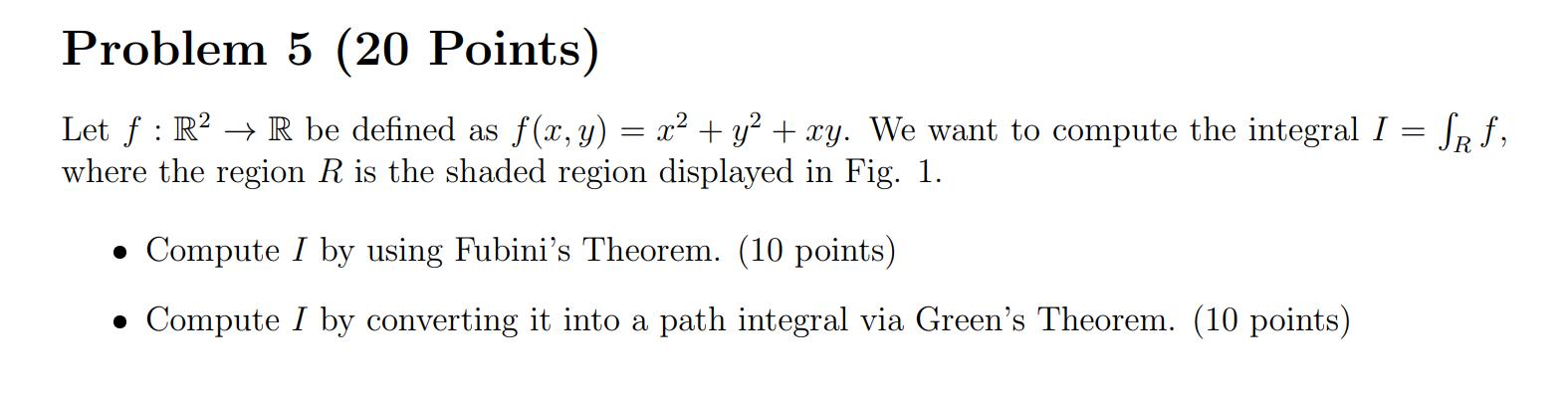 Problem 5 (20 Points) = = Let f : R2 + R be defined | Chegg.com