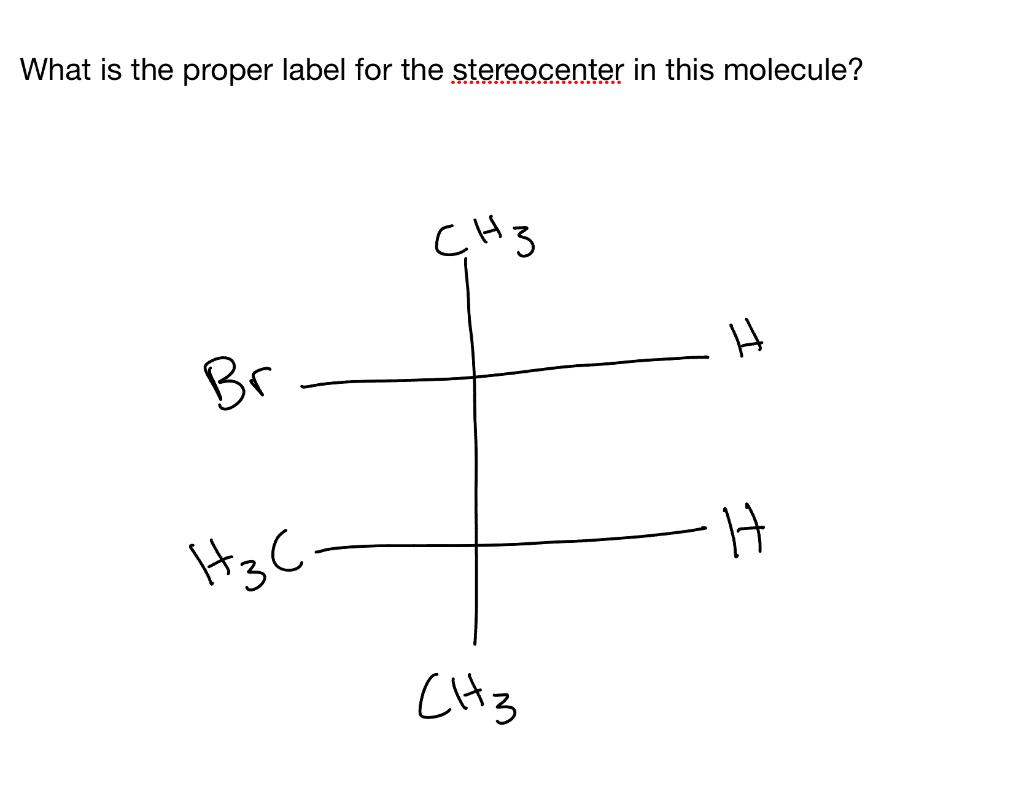 Solved What is the proper label for the stereocenter in this | Chegg.com