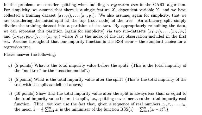 In This Problem We Consider Splitting When Building