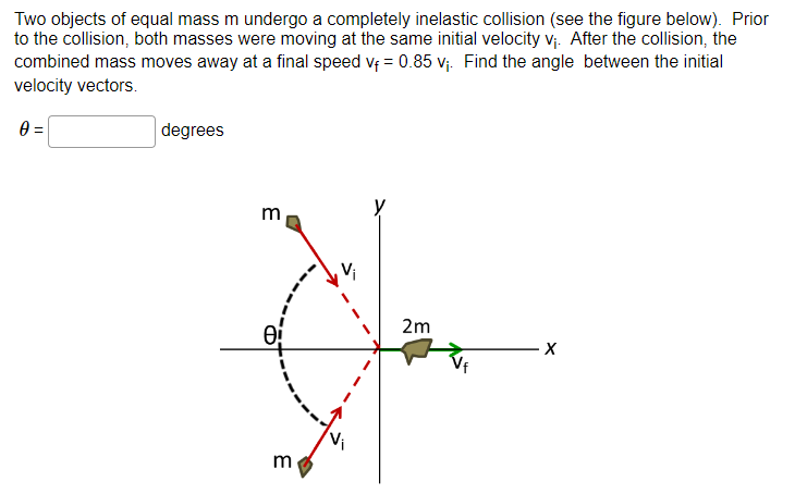 Solved Two objects of equal mass m ﻿undergo a completely | Chegg.com