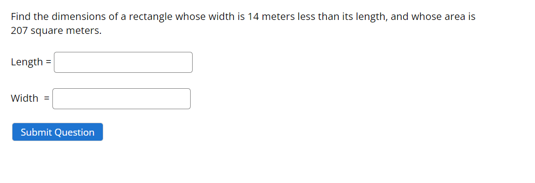 Solved Find the dimensions of a rectangle whose width is 14 | Chegg.com