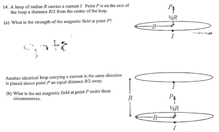 Solved 14. A loop of radius R carries a current I. Point P | Chegg.com