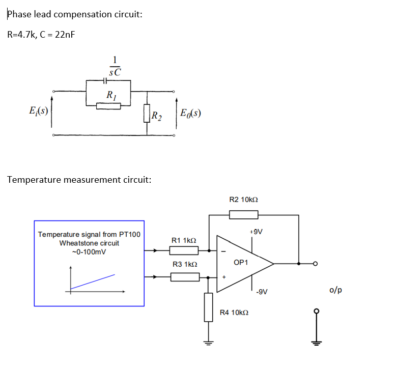 Solved How would i connect this phase lead circuit to the Op | Chegg.com