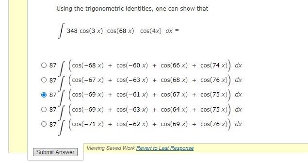 Solved Using the trigonometric identities, one can show that | Chegg.com