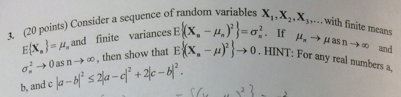 Solved 3. (20 points) Consider a sequence of random | Chegg.com
