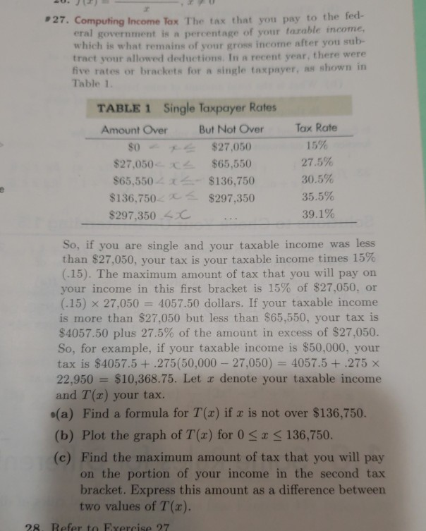 Solved #27. Computing Income Tax The tax that you pay to the | Chegg.com