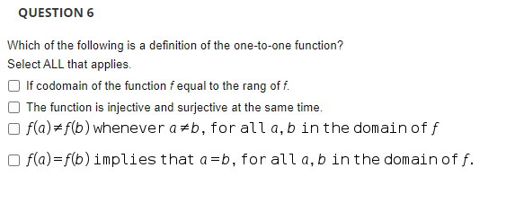 Solved QUESTION 6 Which of the following is a definition of | Chegg.com