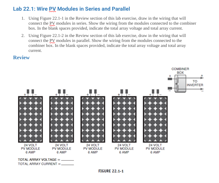 Solved Lab 22.1: Wire PV Modules in Series and Parallel 1. | Chegg.com