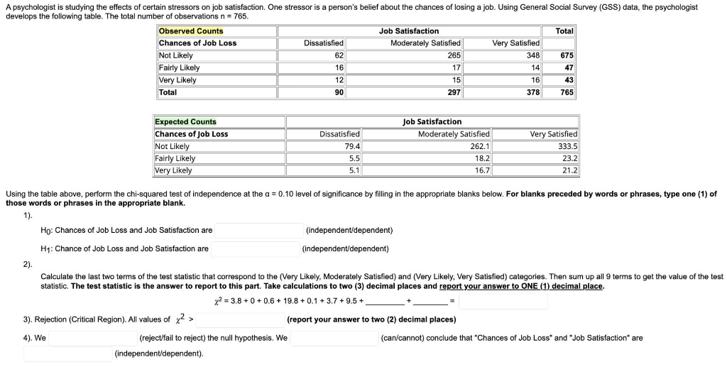 Solved develops the following table. The total number of | Chegg.com