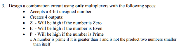 Solved 3. Design a combination circuit using only | Chegg.com