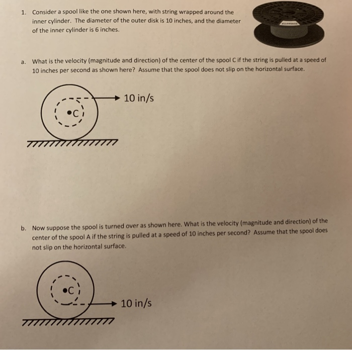 Solved Consider a spool like the one shown here, with string | Chegg.com