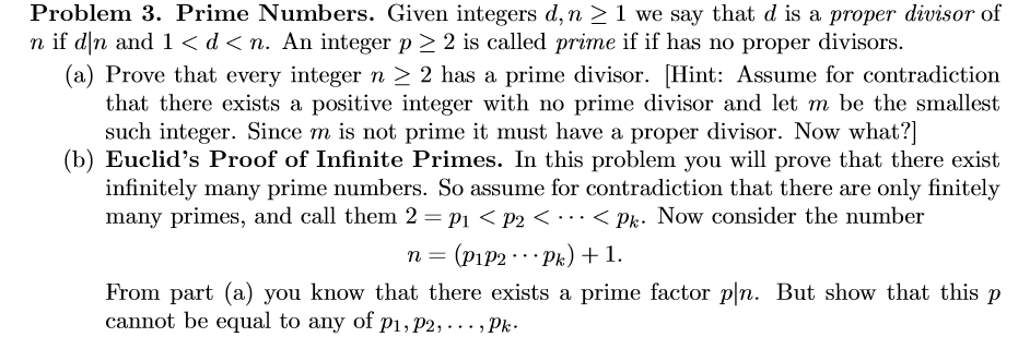Solved Problem 3. Prime Numbers. Given integers d,n 2 1 we | Chegg.com