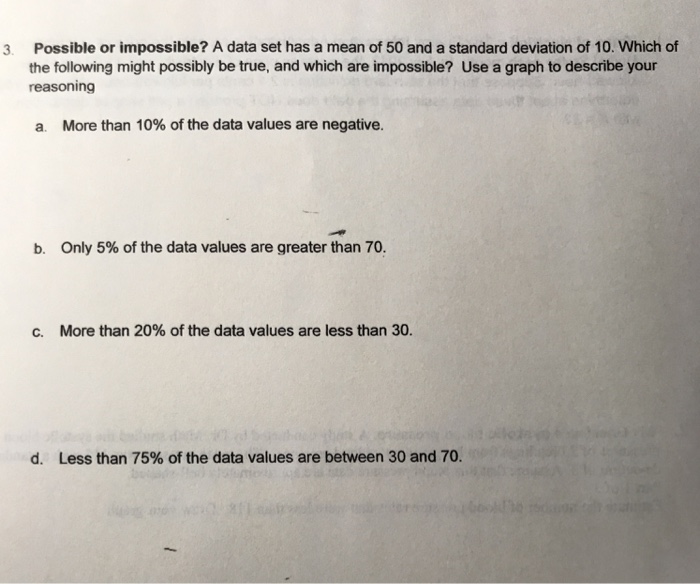 Solved 3. Possible or impossible? A data set has a mean of | Chegg.com