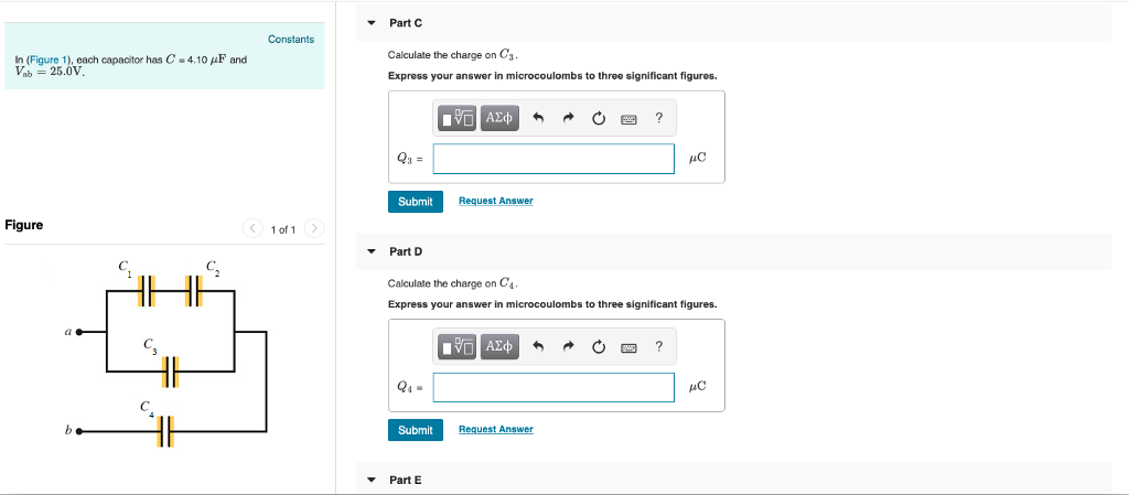 Solved Part A Constants In Figure 1), each capacitor has | Chegg.com