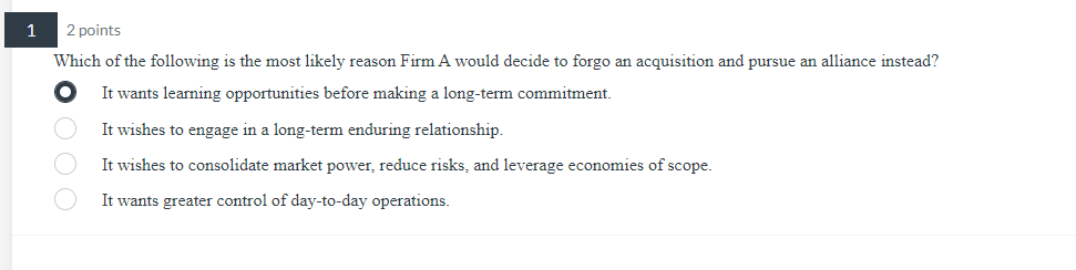 Solved 2 points Which of the following is the most likely | Chegg.com