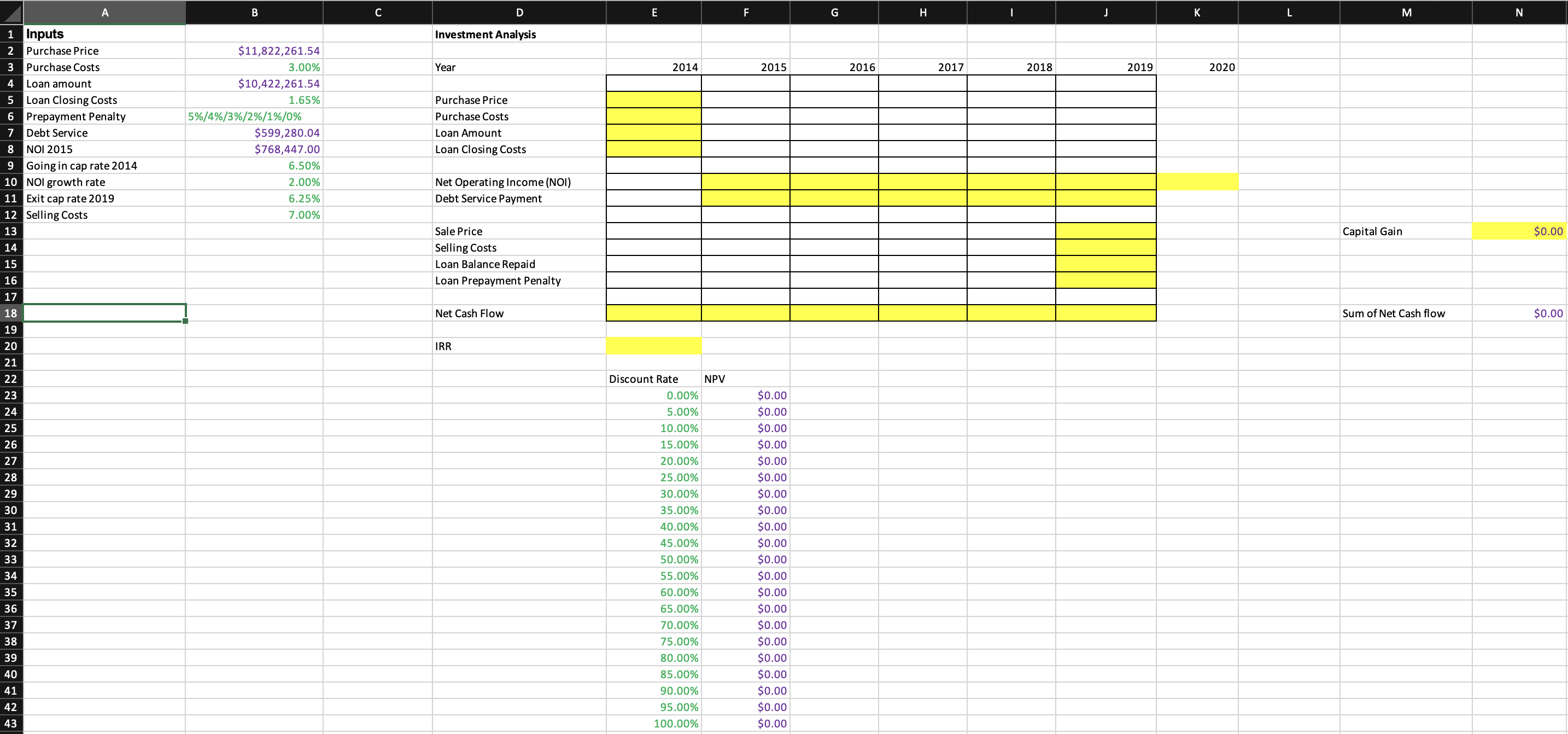 Solved Show excel Steps for the highlighted sections Excel | Chegg.com
