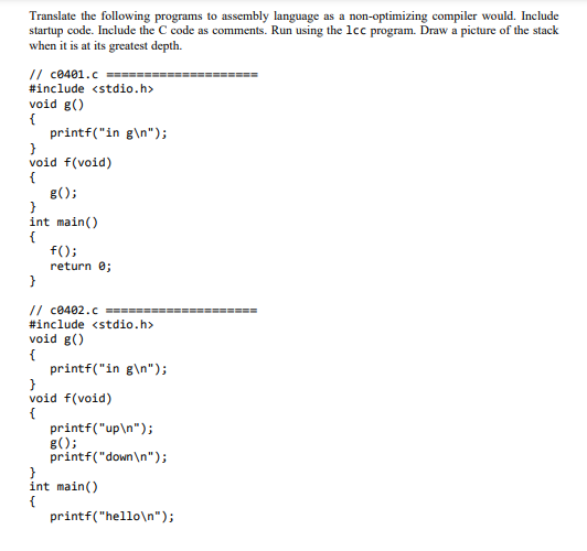 Translate the following programs to assembly language | Chegg.com