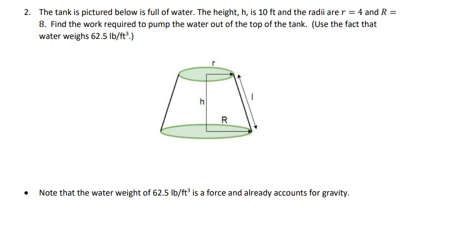 Solved 2. The tank is pictured below is full of water. The | Chegg.com