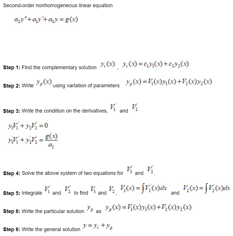 Solved Second Order Nonhomogeneous Linear Equation