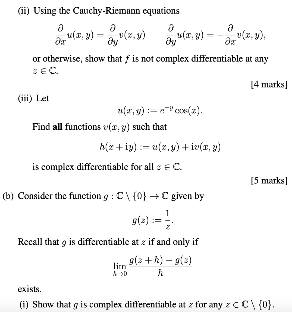 Solved 3. (a) Consider the function f :C + C given by f(z) | Chegg.com