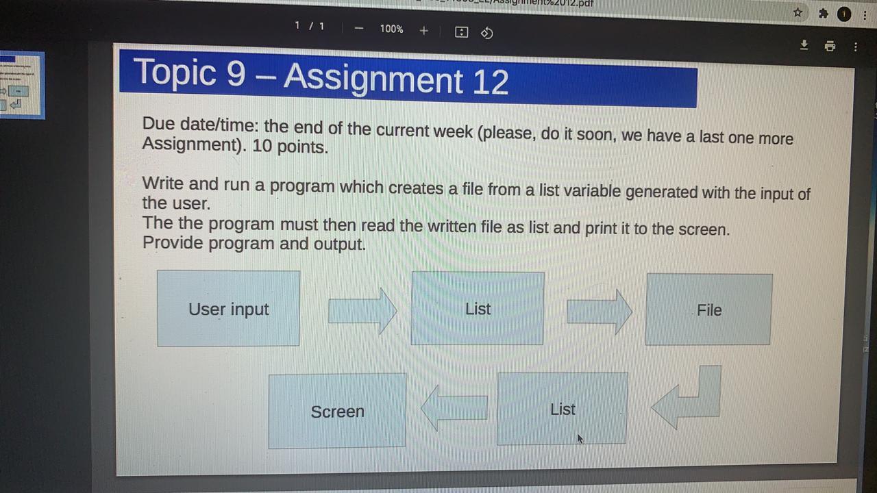 Solved python write and run a program which creates a file | Chegg.com