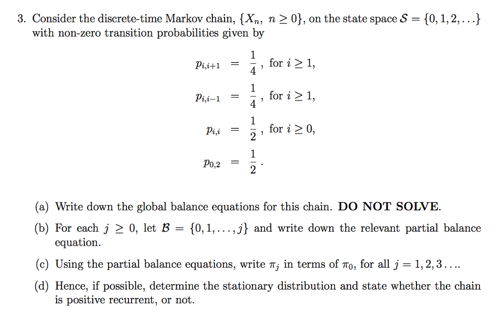3. Consider the discrete-time Markov chain, {Xn, n | Chegg.com