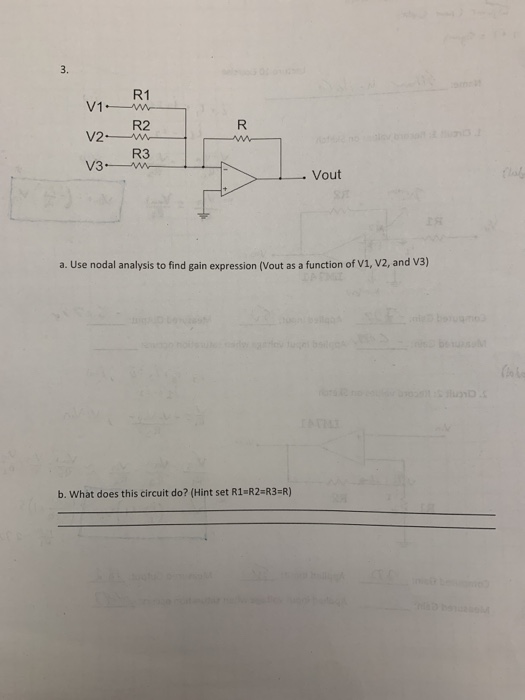 Solved A.) Use nodal analysis to find the gain expression | Chegg.com
