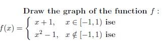 Solved (a) = { Draw the graph of the function f: 2+1, 2€ | Chegg.com
