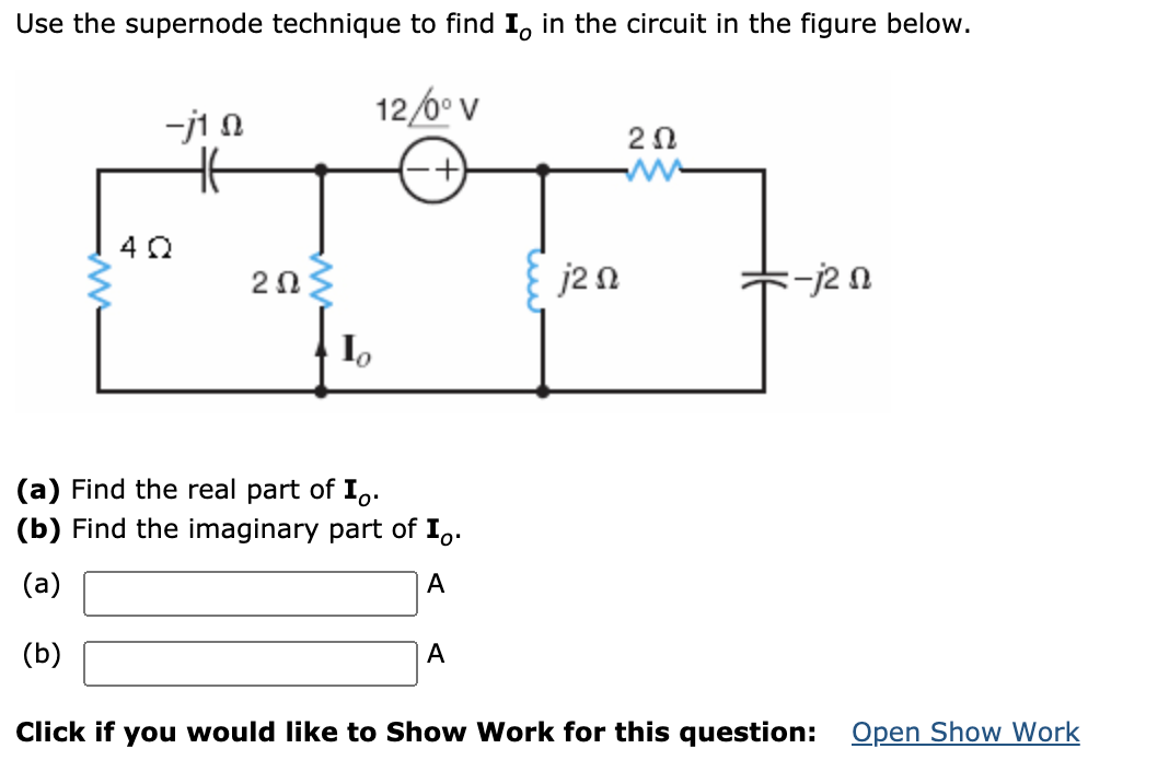 Solved Use the supernode technique to find I, in the circuit | Chegg.com