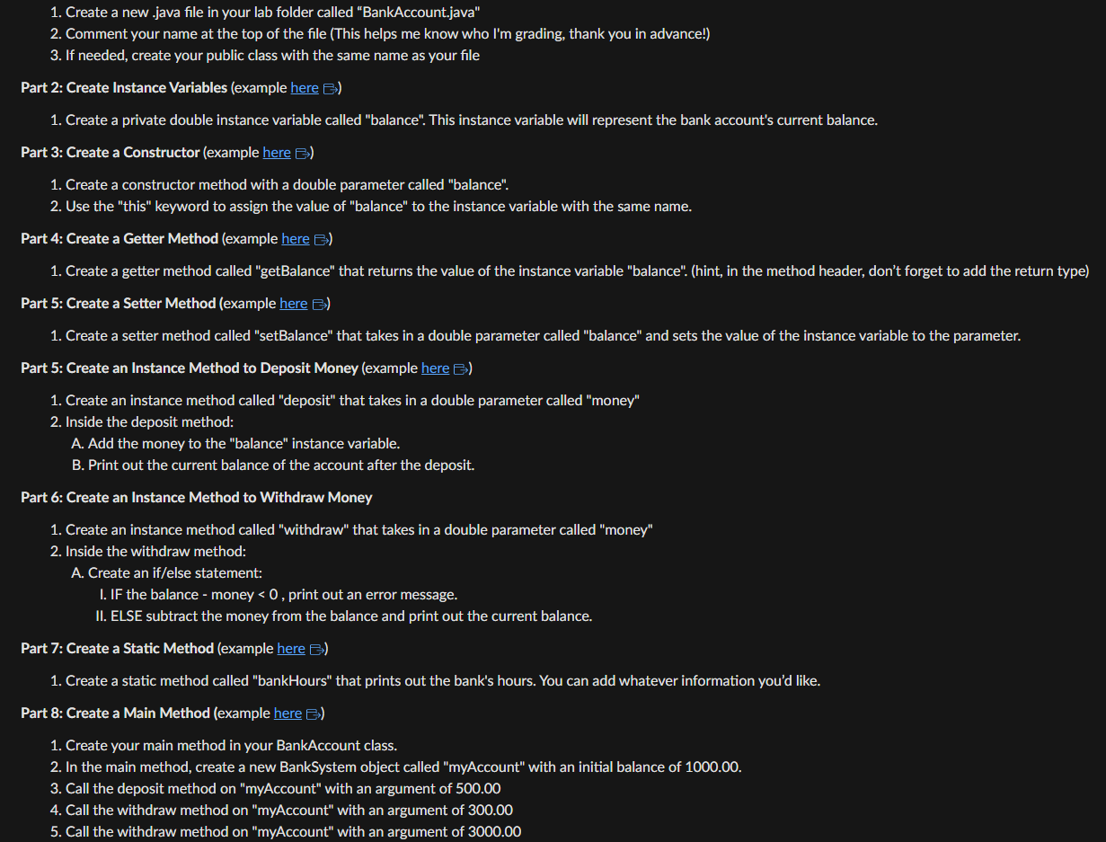 Solved 1. Create a new .java file in your lab folder called | Chegg.com