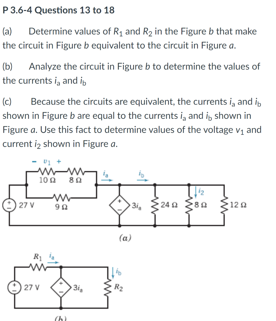 Solved P 3.6-4 Questions 13 to 18 (a) Determine values of R1 | Chegg.com