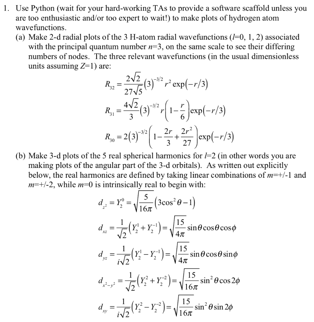 Solved 1. Use Python (wait for your hard-working TAs to | Chegg.com