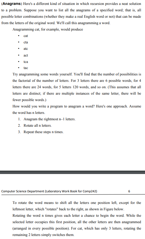 Solved (Anagrams) ﻿Here's a different kind of situation in | Chegg.com