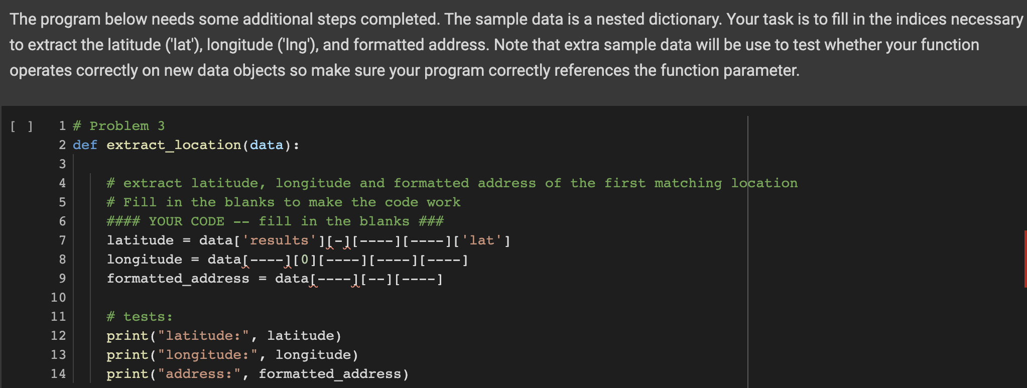 Solved The program below needs some additional steps | Chegg.com