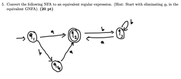 Solved 5. Convert the following NFA to an equivalent regular | Chegg.com