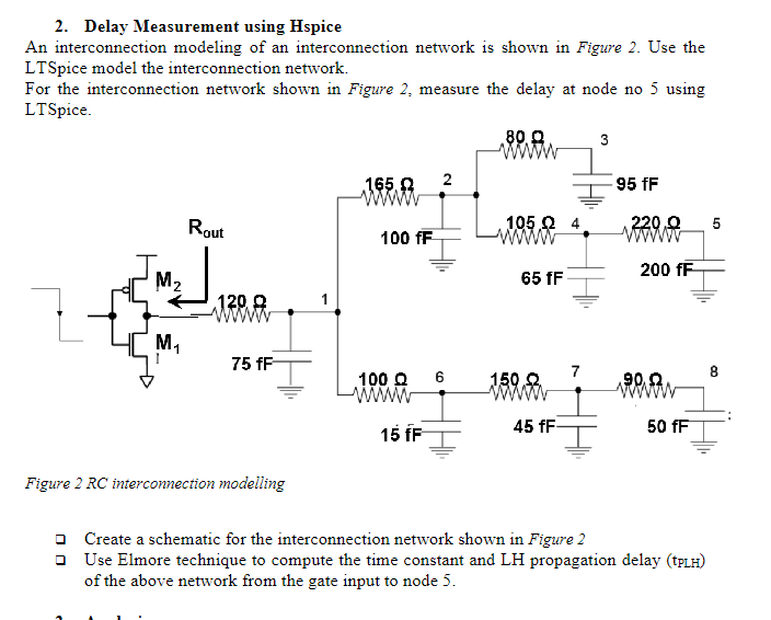 Solved 2. Delay Measurement using Hspice An interconnection | Chegg.com