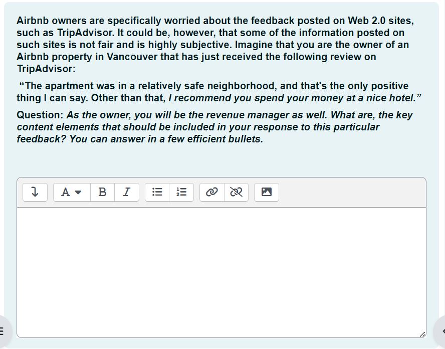 Solved Airbnb owners are specifically worried about the | Chegg.com