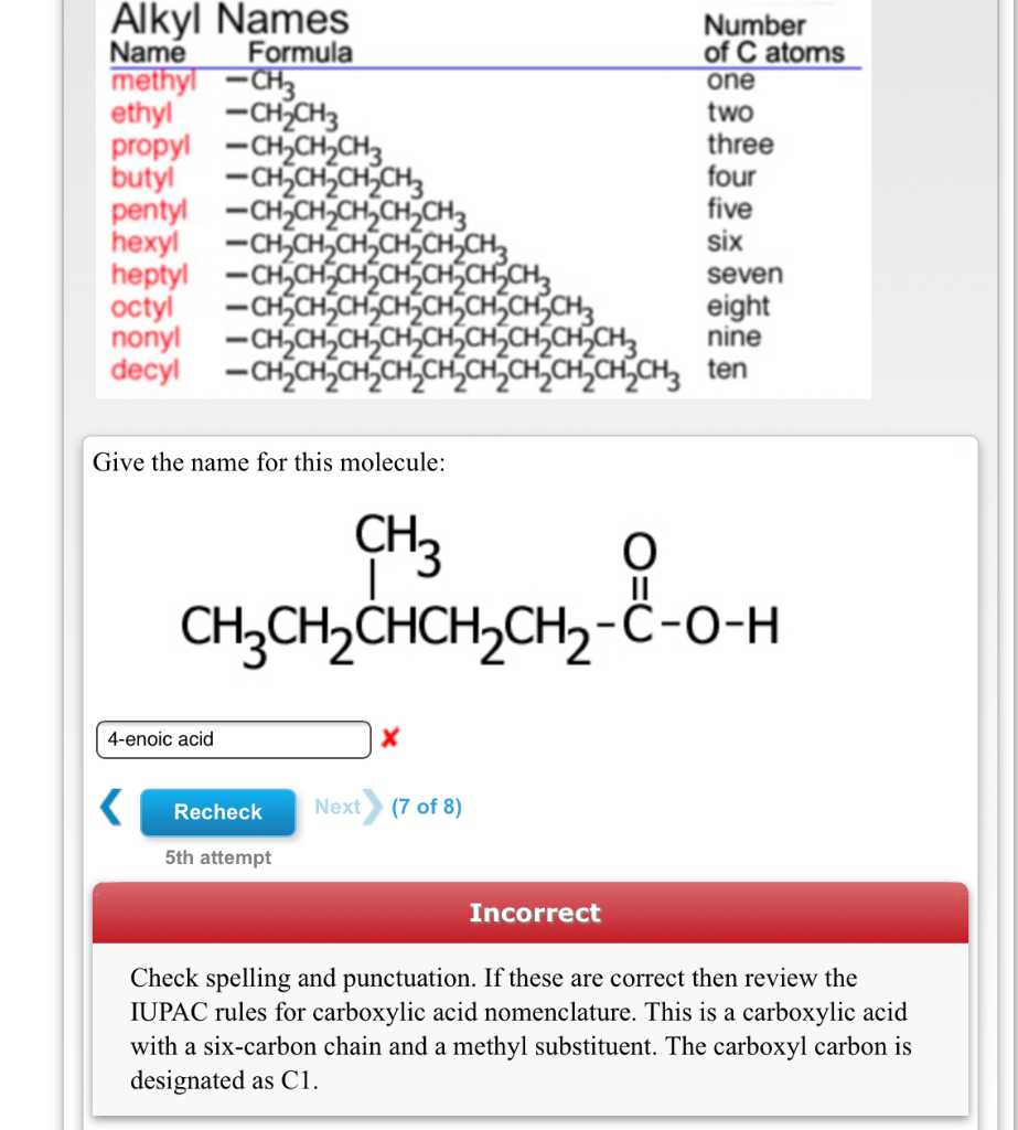 Carbon Chain Names