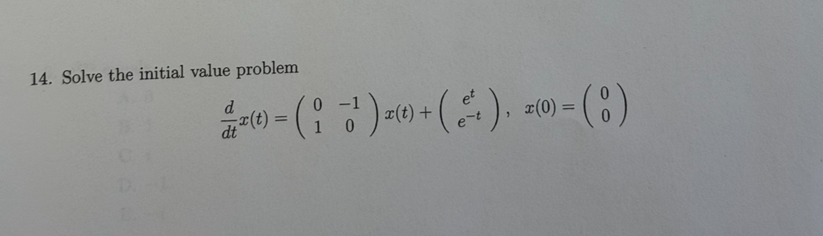 Solved 14. Solve the initial value problem | Chegg.com