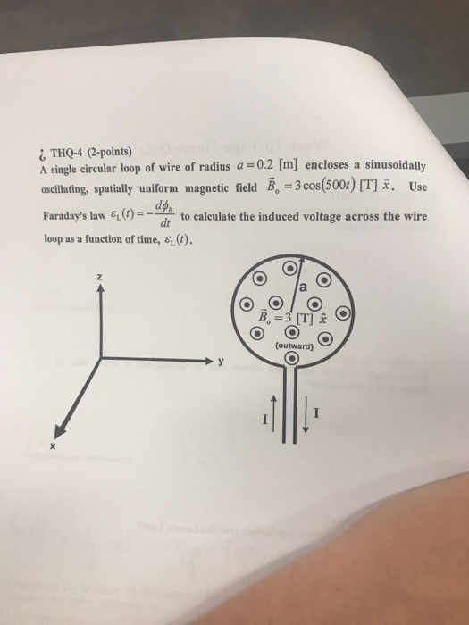 Solved ¿ THQ-4 (2-points) A single circular loop of wire of | Chegg.com