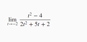 Solved limt→−22t2+5t+2t2−4 | Chegg.com